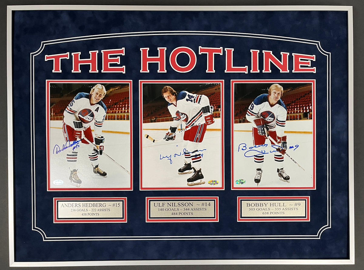The Hotline WHA Winnipeg Jets - Hedberg, Hull , Nilsson Autographed 8x ...